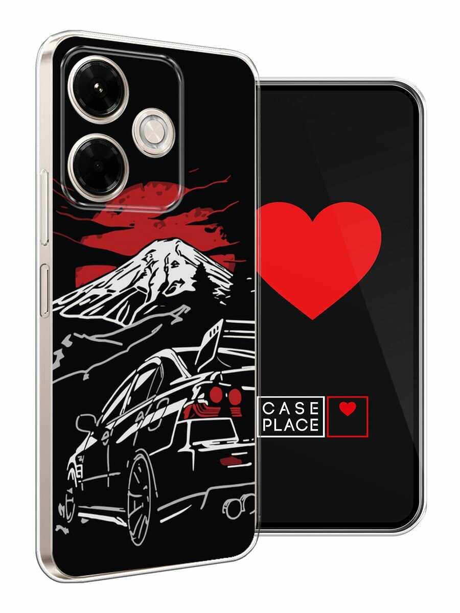 Чехол на Xiaomi Redmi 13X / Сяоми Редми 13X с принтом "Машина в горах JDM" — фото 1
