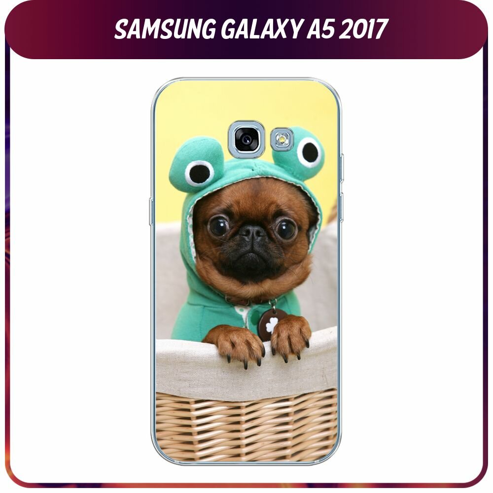 Чехол на Samsung Galaxy A5 2017 / Самсунг Галакси А5 2017 с принтом "Собачка в шапке лягушки"