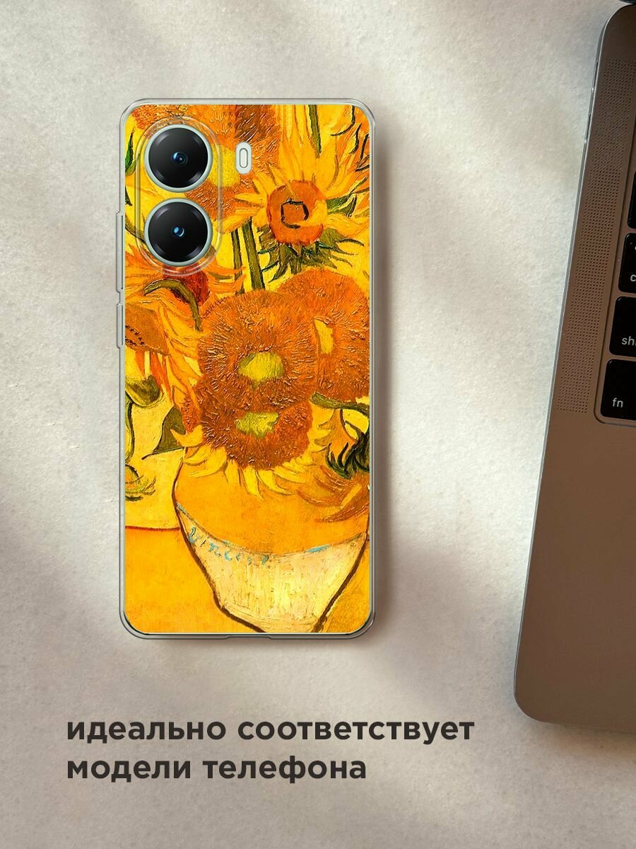 Чехол на Poco X7 Pro / Поко X7 Про с принтом "Оранжевые подсолнухи" — фото 1