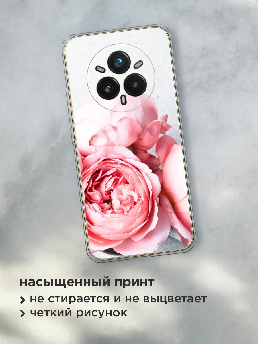 Чехол на Realme 14 Pro+ / Реалми 14 Про+ с принтом "Пионы на белом" — фото 1