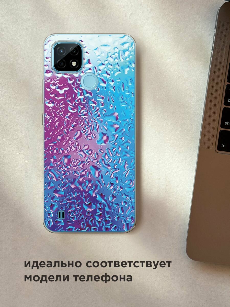 Чехол на Realme C21 / Реалми С21 с принтом "Капли на стекле" — фото 1