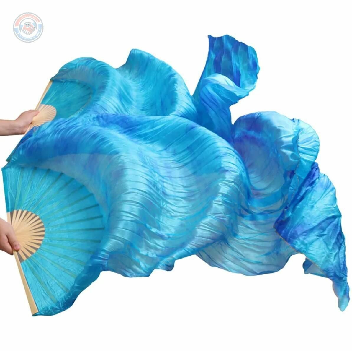Веер-вейл для танцев 2 шт, синий легкий и прочный аксессуар для восточных танцев и художественной гимнастики