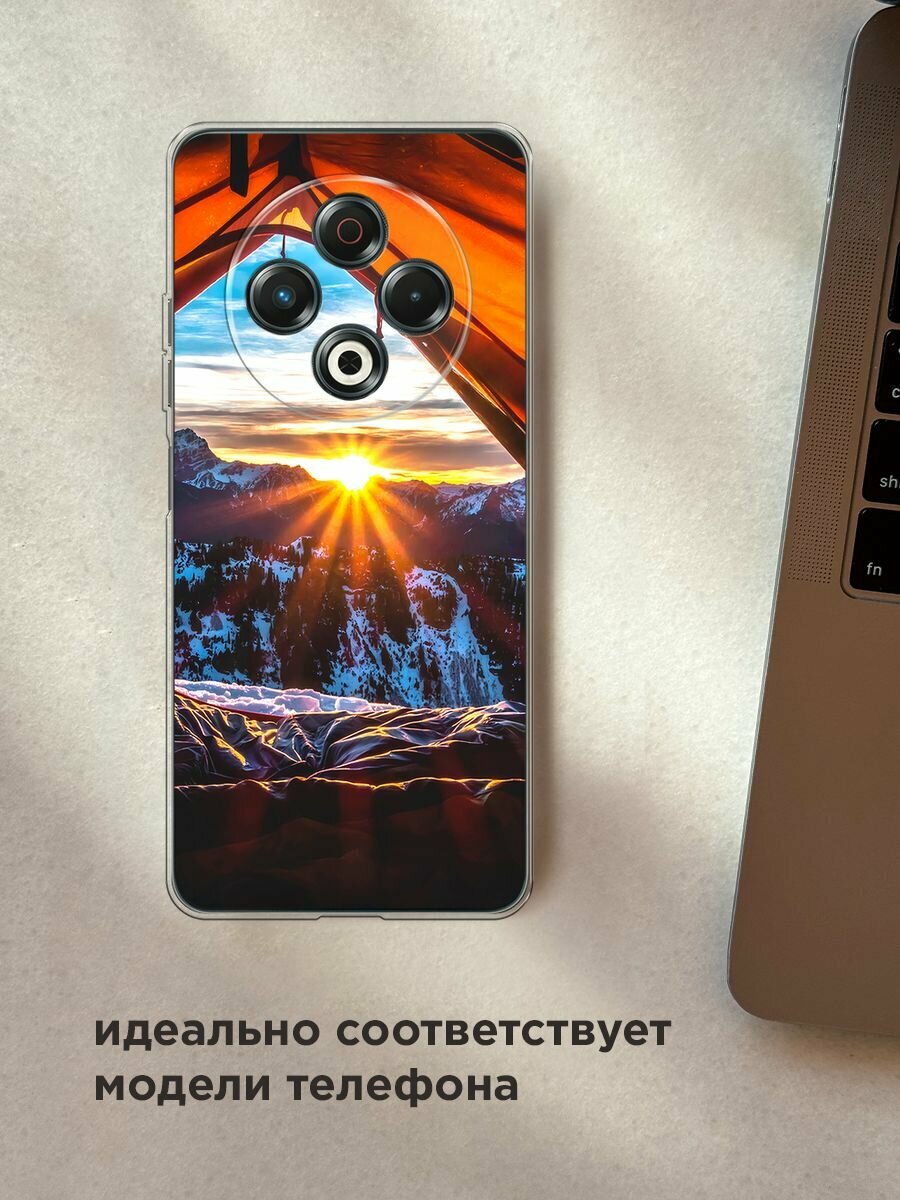 Силиконовый чехол на Tecno Spark 30 / Текно Спарк 30 с принтом "Горы 7" — фото 1