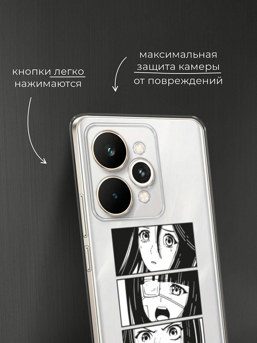 Чехол на Realme 15 Pro / Реалми 15 Про с принтом "Tokyo girls", прозрачный — фото 1