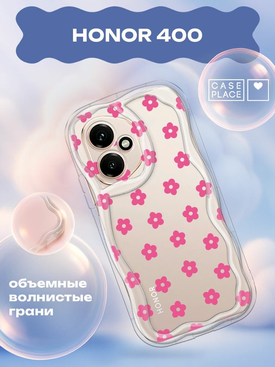 Чехол на Honor 400 / Хонор 400 с принтом "Розовые цветы паттерн"