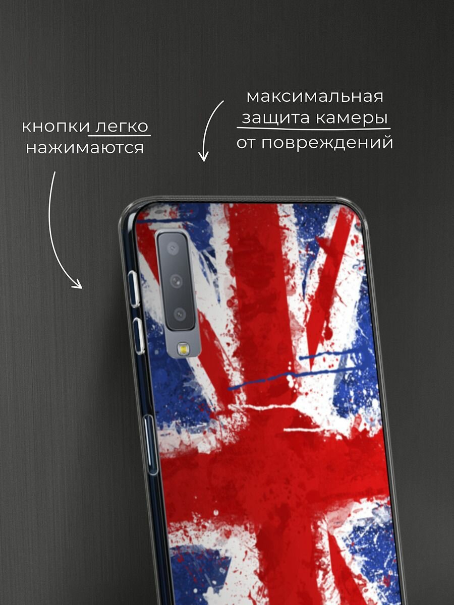 Чехол на Samsung Galaxy A7 2018 / Самсунг Галакси А7 2018 с принтом "Флаг Великобритании 2" — фото 1
