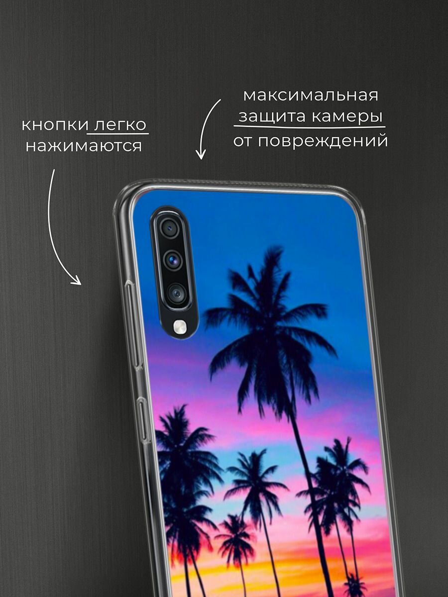 Чехол на Samsung Galaxy A70 / Самсунг Галакси А70 с принтом "Закат 5" — фото 1