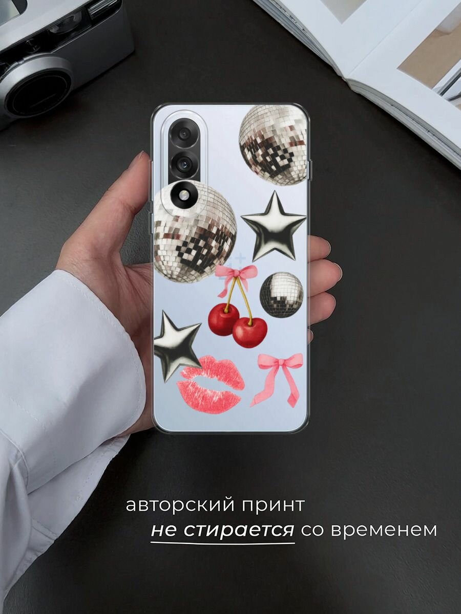 Чехол на OnePlus Nord 5 / Ван Плас Норд 5 с принтом "Стильная подборка", прозрачный — фото 1