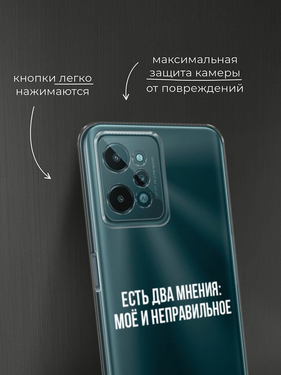 Чехол на Realme C31 / Реалми C31 с принтом "Два мнения", прозрачный — фото 1