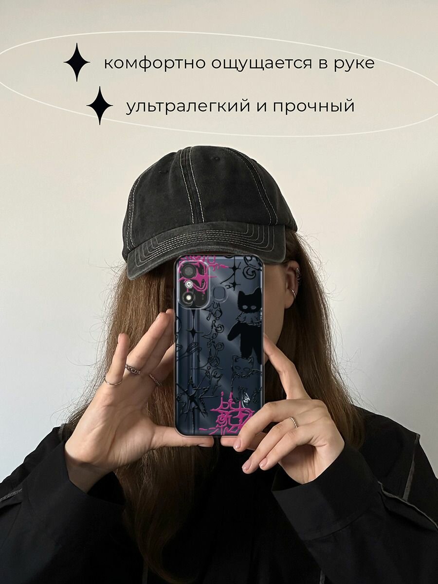 Чехол на Itel A27 / Ител А27 с принтом "Готические котики" — фото 1