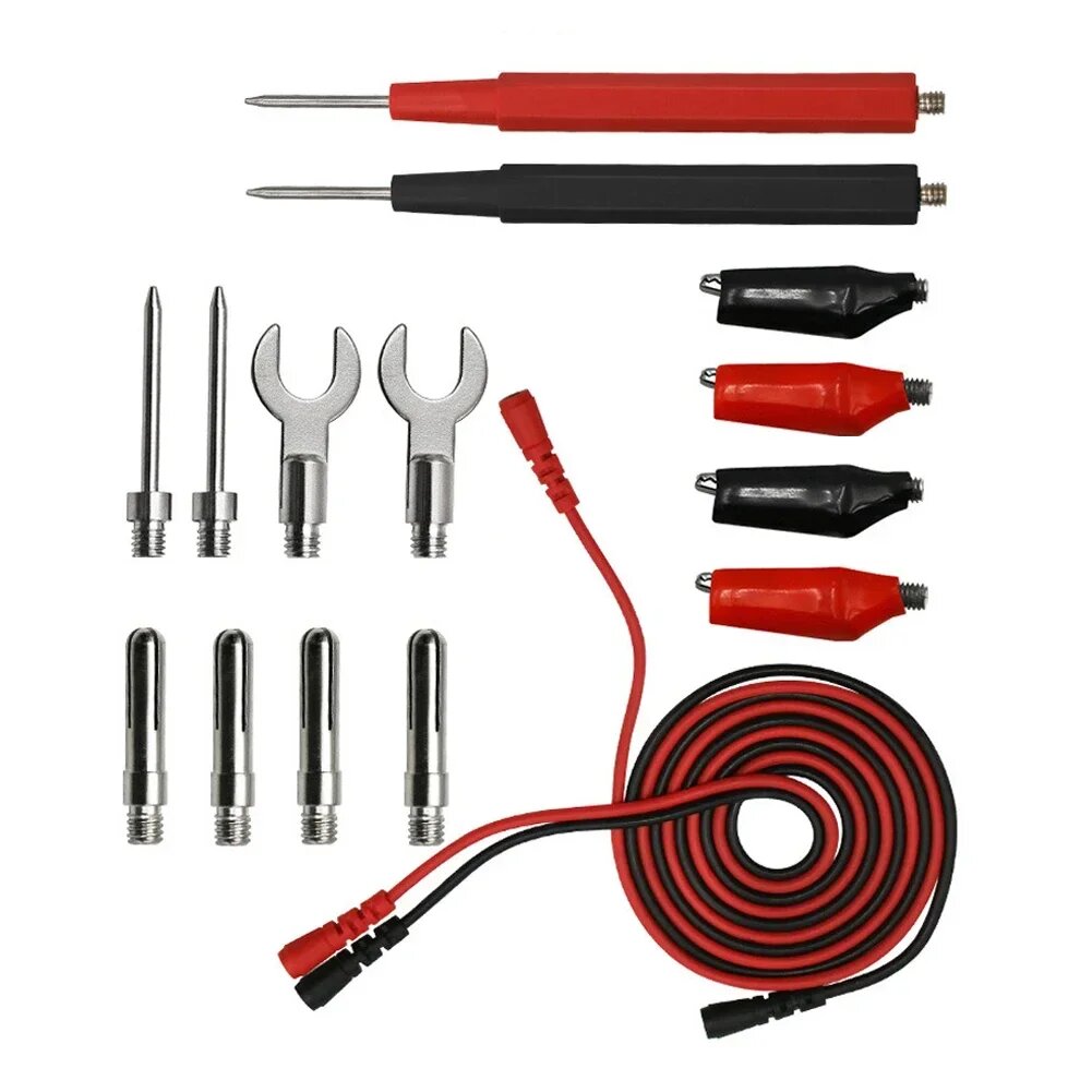 2 шт, силиконовый провод, универсальный зонд, измерительные провода, штифт для цифрового мультиметра, игольчатый наконечник, мультиметр, тестер, зонд 20A 1000 В