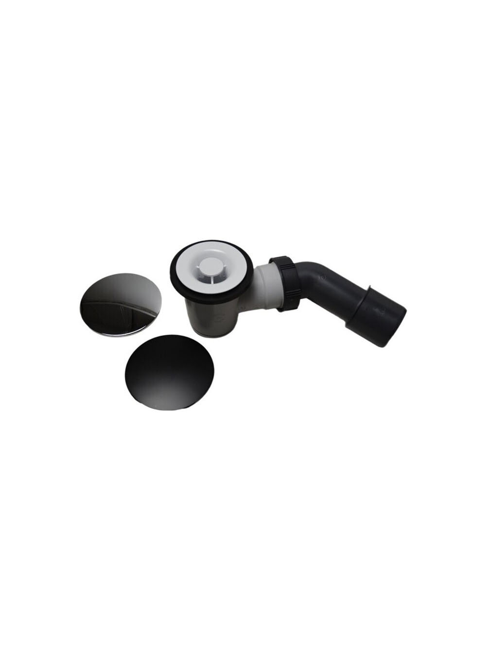 Сифон для душевого поддона Black Touch 1 1/2х40 мм проточный с выпуском d50 мм с соединением 40/50 мм (30724776)
