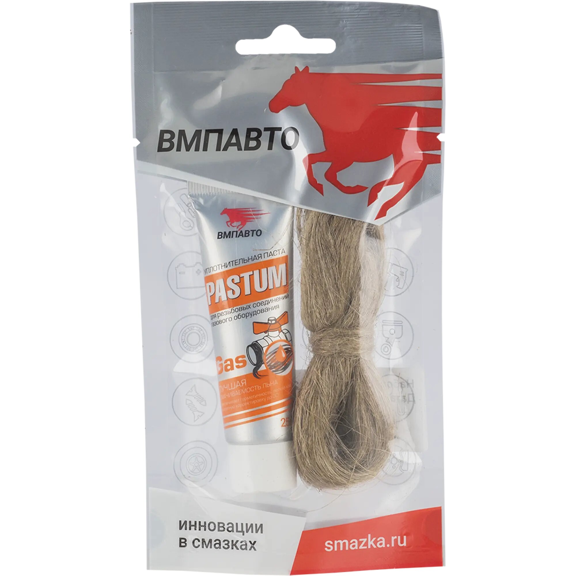 Pastum уплотнительная паста для газа, 25 г, со льном 7 г, герметизация газопроводов