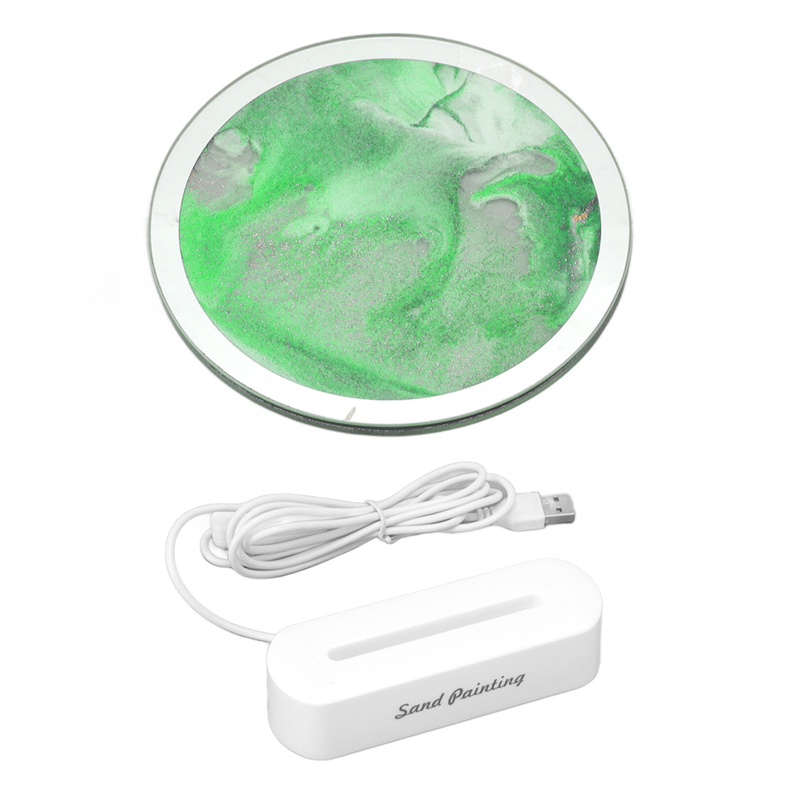 Свет для рисования зыбучих песков, USB-разъем, защита глаз, художественное украшение, настольная лампа с движущимся песком для спальни, гостиной, зеленая