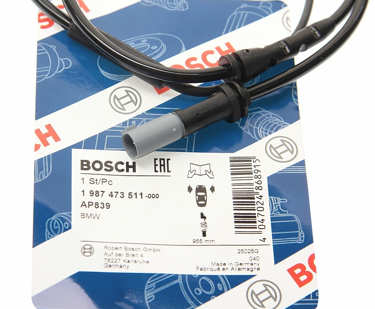 Датчик износа тормозных колодок, для БМВ X3, X4 арт 1987473511 BOSCH