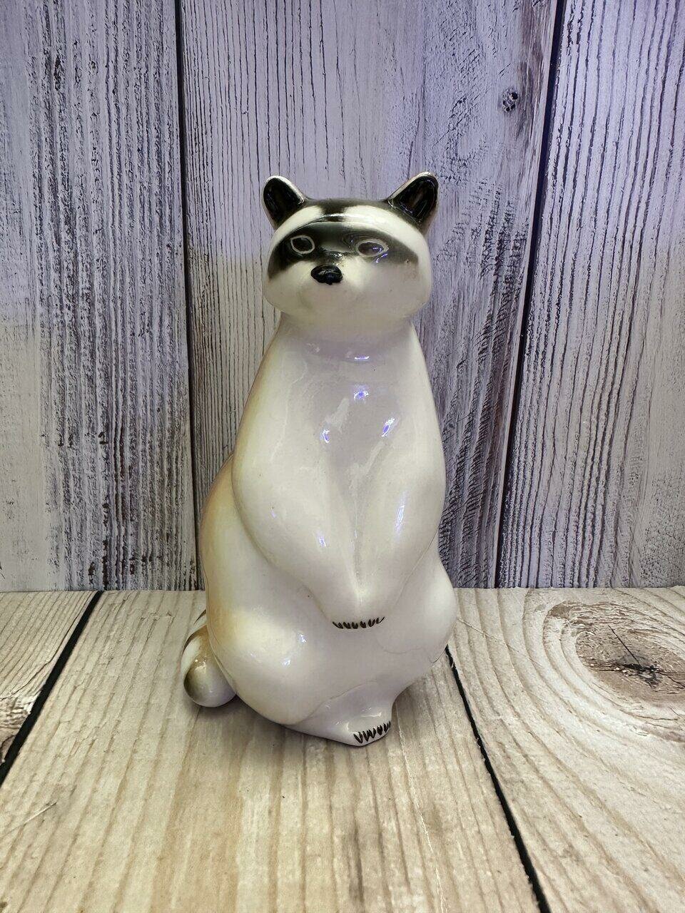 Статуэтка Лфз енот фарфор ссср 1970 годы винтаж редкий