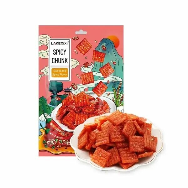 Соевое мясо Lakexixi Острый Ломтик Sweet and Spicy 92г