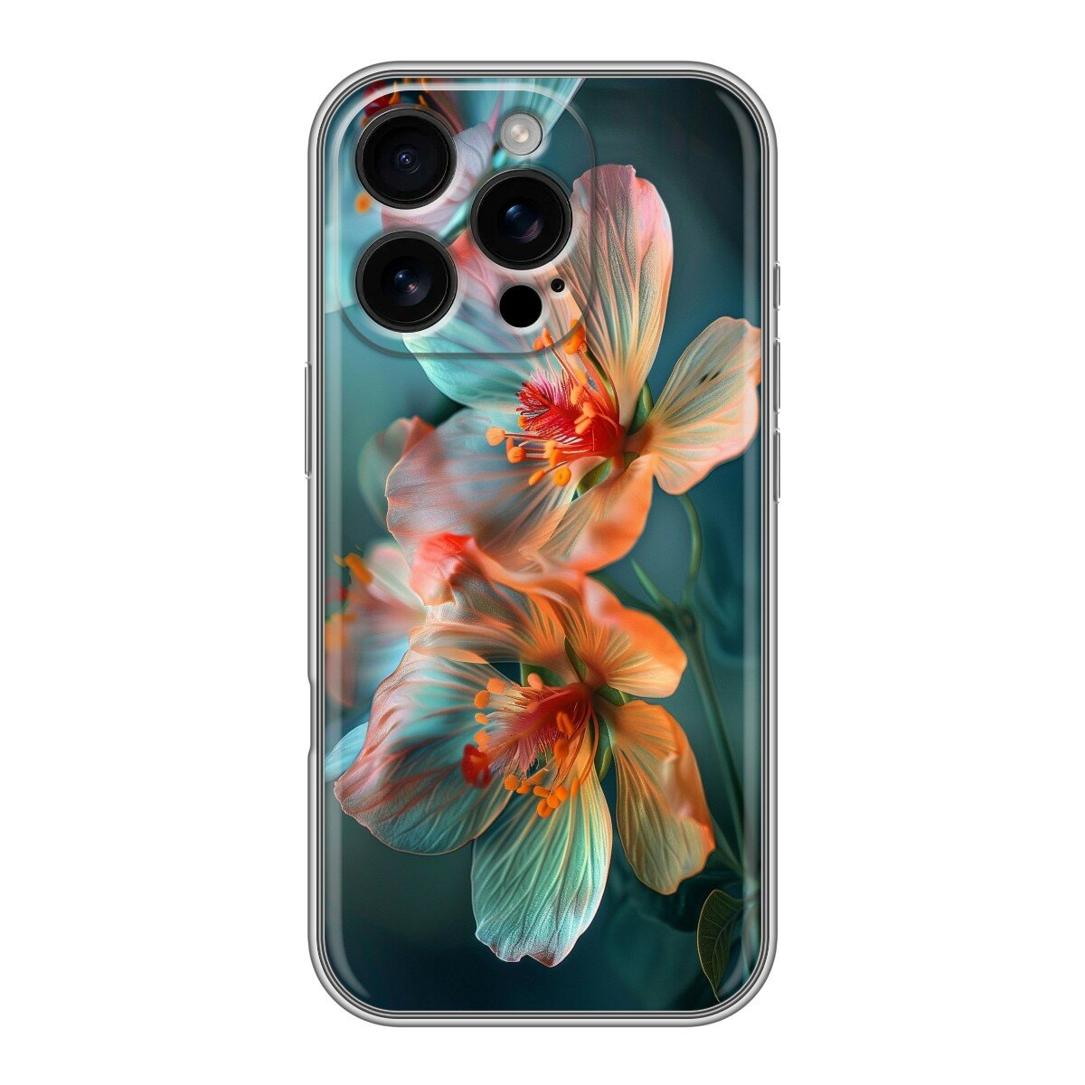 Чехол для Iphone 16 Pro с принтом для женщин с цветочками (Айфон 16 Про) — фото 1