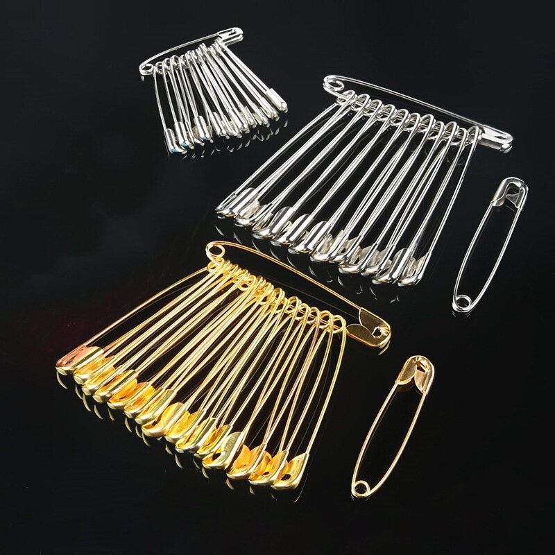 Булавка английская, серебристо-белая, стальная проволока, U-образная пряжка