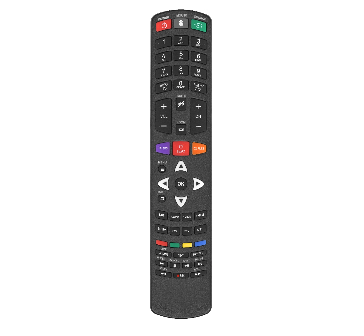 Пульт Huayu HY-1330 (E53-SMT) для телевизора, Hyundai, HI, Leben, AMCV, Digma, Supra, Lumus, цвет чёрный, ИК-сигнал