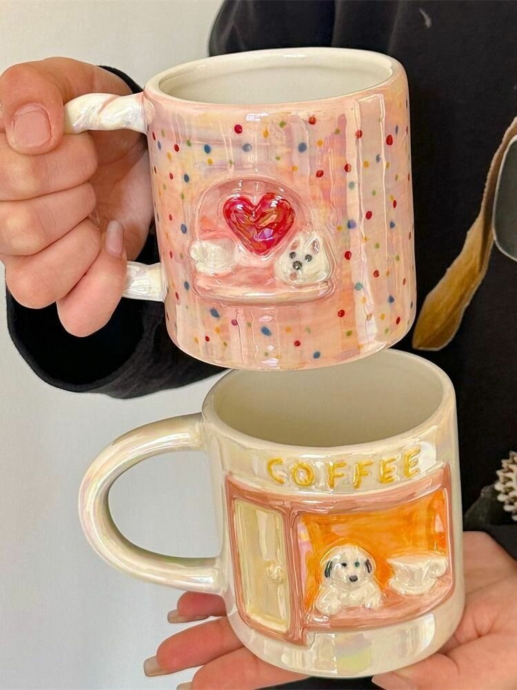 Кружка The World in a Cup "Rabbits Pause", объем 300мл, розовая