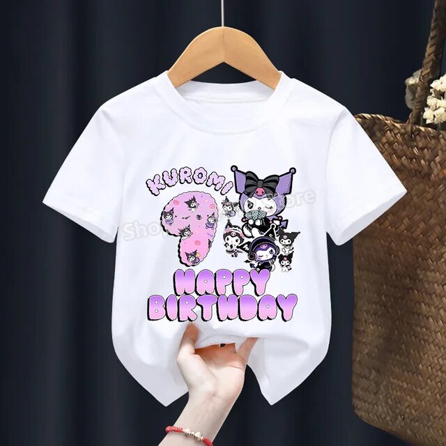 Футболки Coollomi для девочек, милые топы для детей с номерами от 1 до 10, костюмы на день рождения, летние футболки с короткими рукавами, подарки, Размер: 120 см