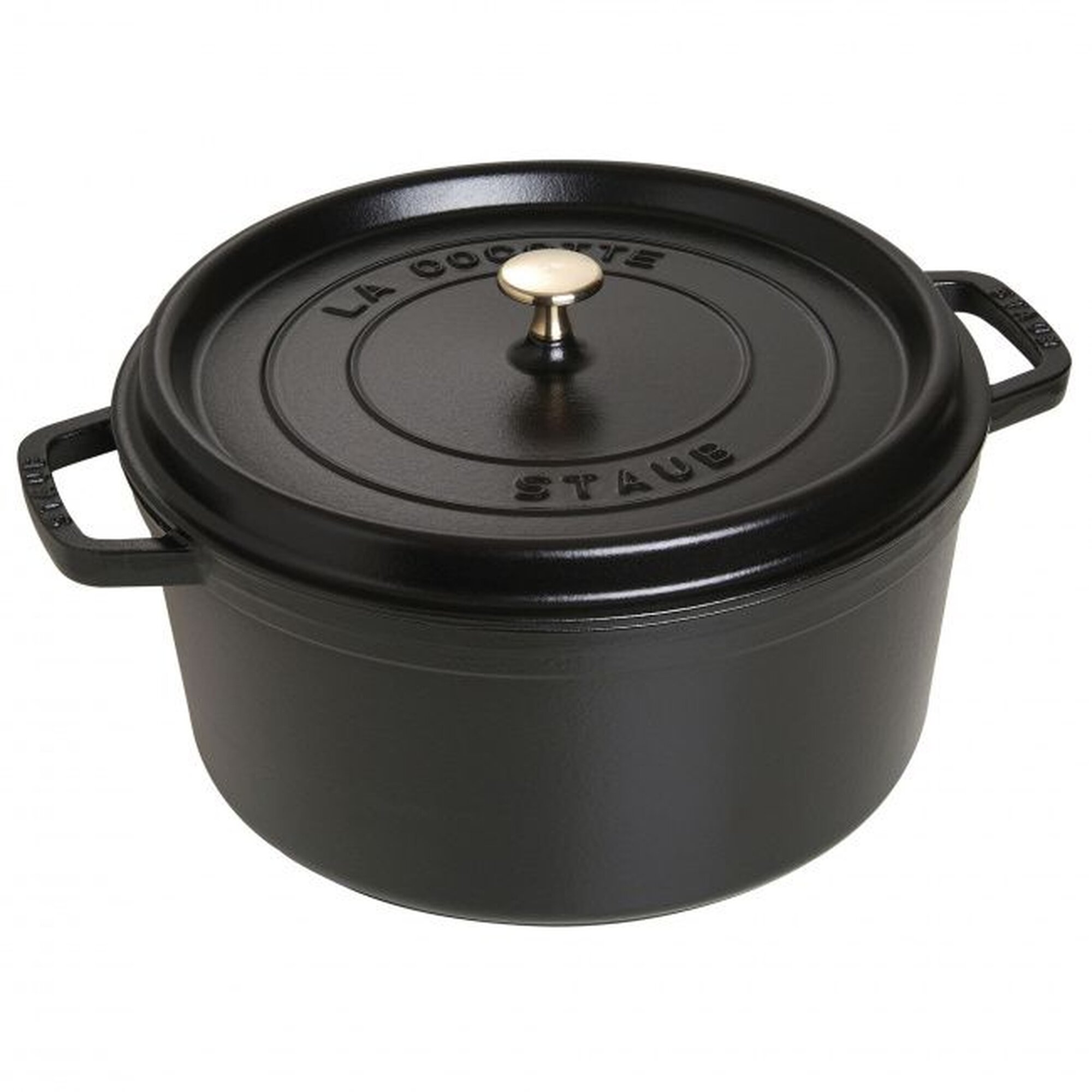 Кастрюля с крышкой STAUB Cocotte, чугунная, диаметр 30 см, цвет черный, 40509-863-0