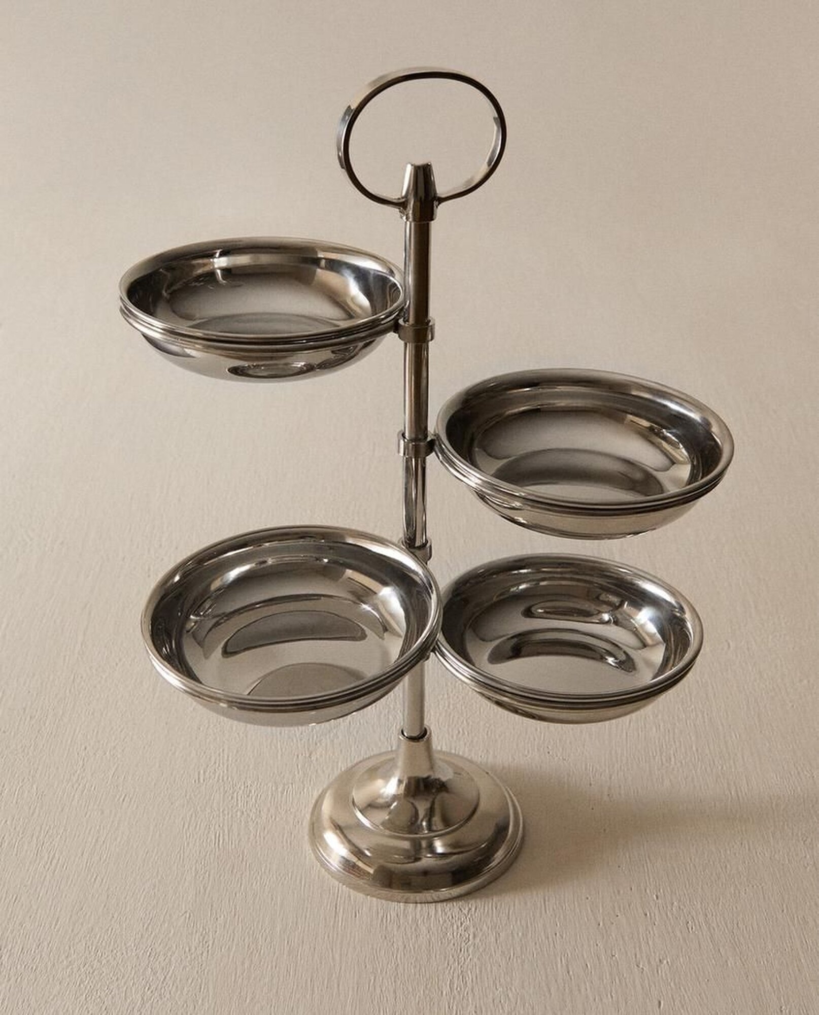 Фруктовница ZARA HOME 5240/042 - из нержавеющей стали, с 4 чашами, 33 x 22 x 22 см, цвет серебристый