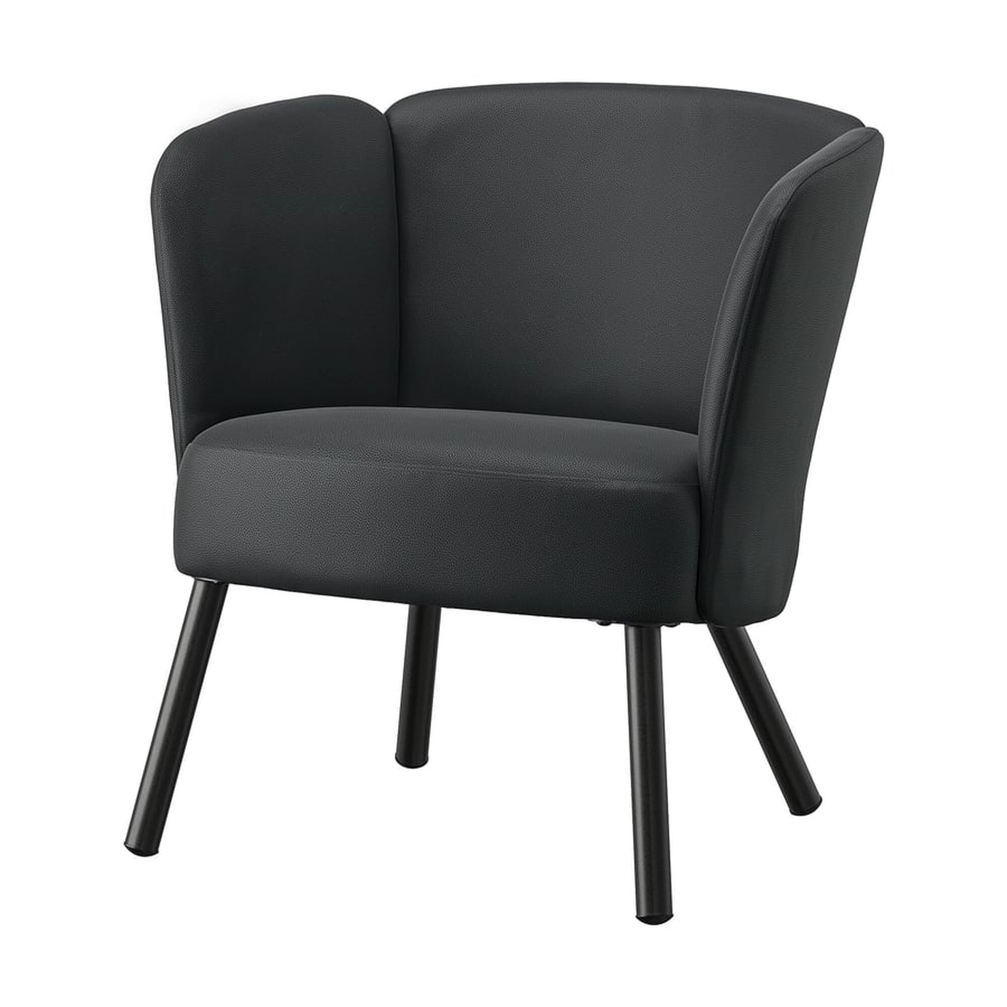 Кресло IKEA HERRAKRA Skulsta 205.355.48, черное, с подлокотниками, 110 кг
