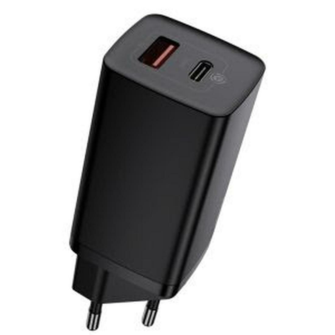 Сетевое зарядное устройство Baseus GaN2 Lite Quick Charger C+U 65W EU (CCGAN2L-B01) Чёрное
