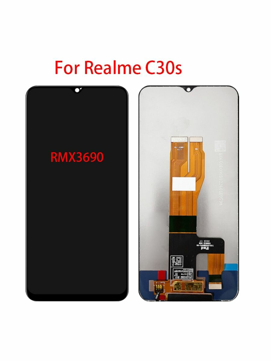 Дисплей на Realme C30S в сборе с тачскрином Черны