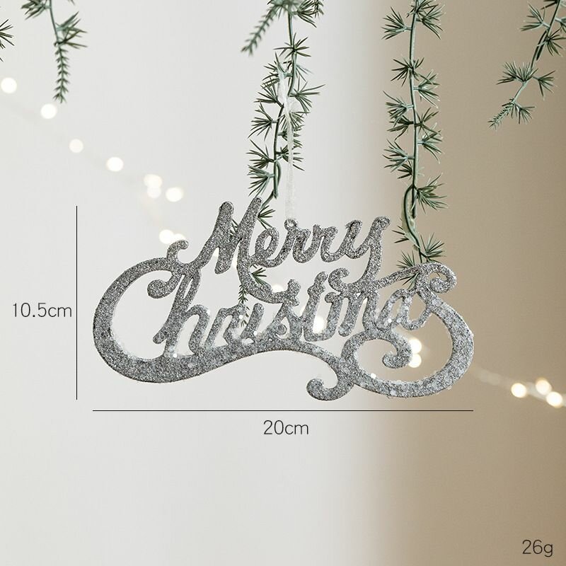 Подвеска с буквами Merry Christmas на Рождество,20,1, серебристый