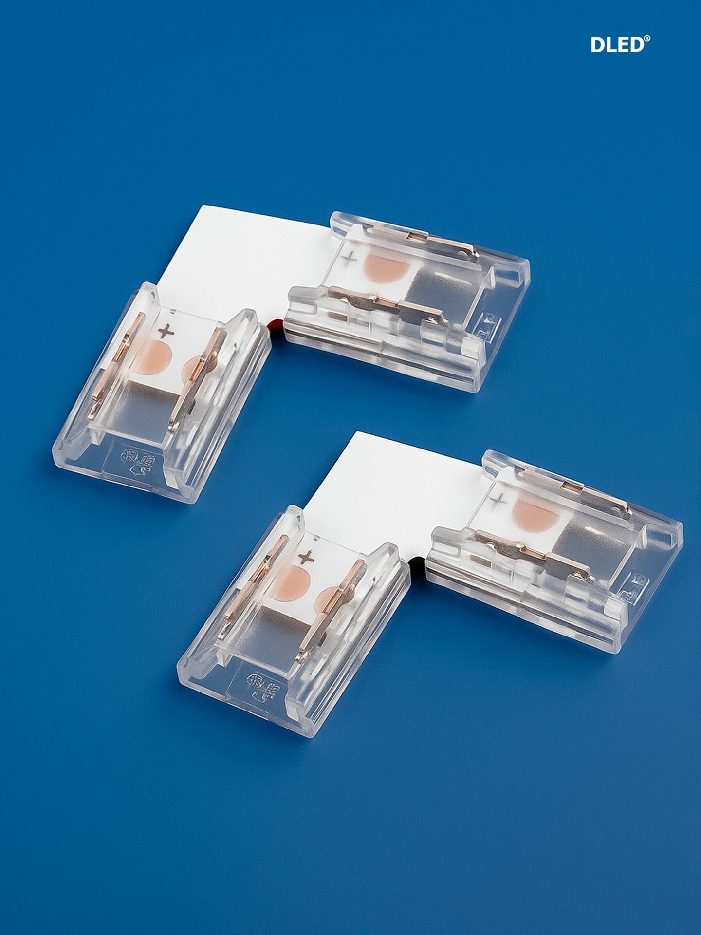 Набор коннекторов 2pin V2 типа L для LED и COB лент шириной 8мм - 2шт.