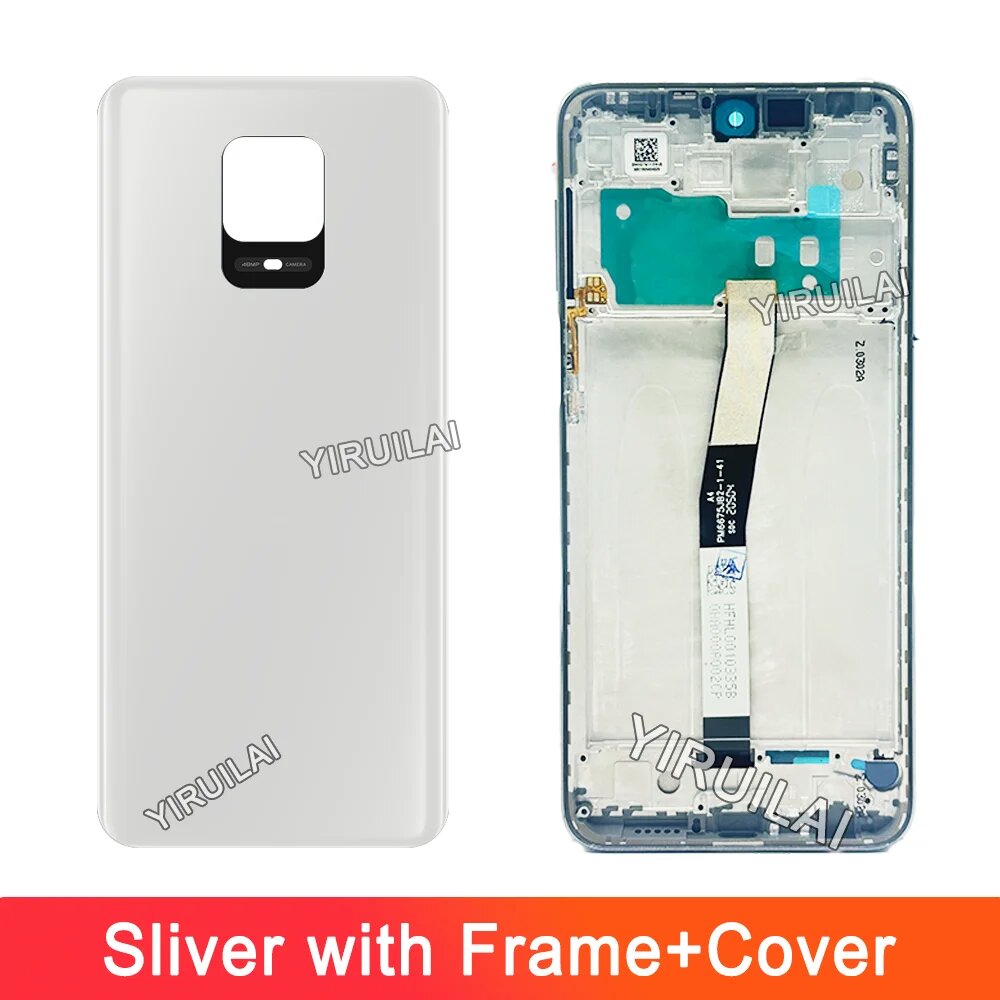 6,67 "для Xiaomi Redmi Note 9 Pro M2003J6B2G ЖК-дисплей с сенсорным экраном и Silver Frame Cover