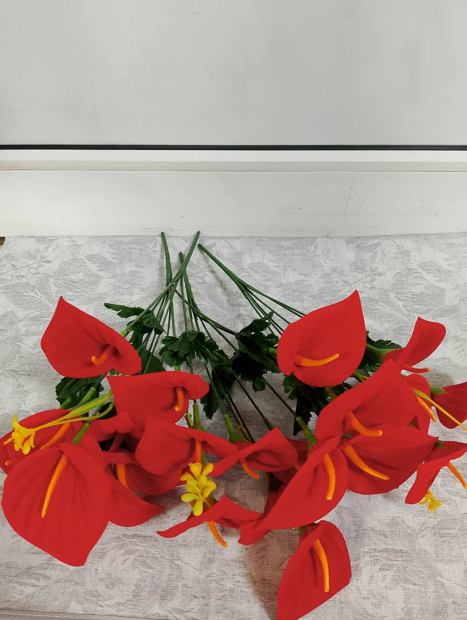 Искусственные цветы Букет Калла бархатный цветок - 4 букетика.