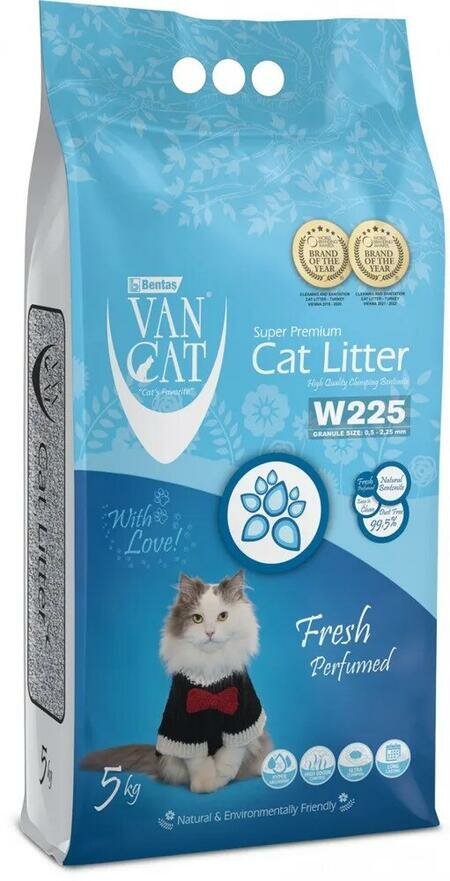 Van Cat Fresh 5 кг комкующийся наполнитель для кошачьих туалетов без пыли с ароматом весенней свежести