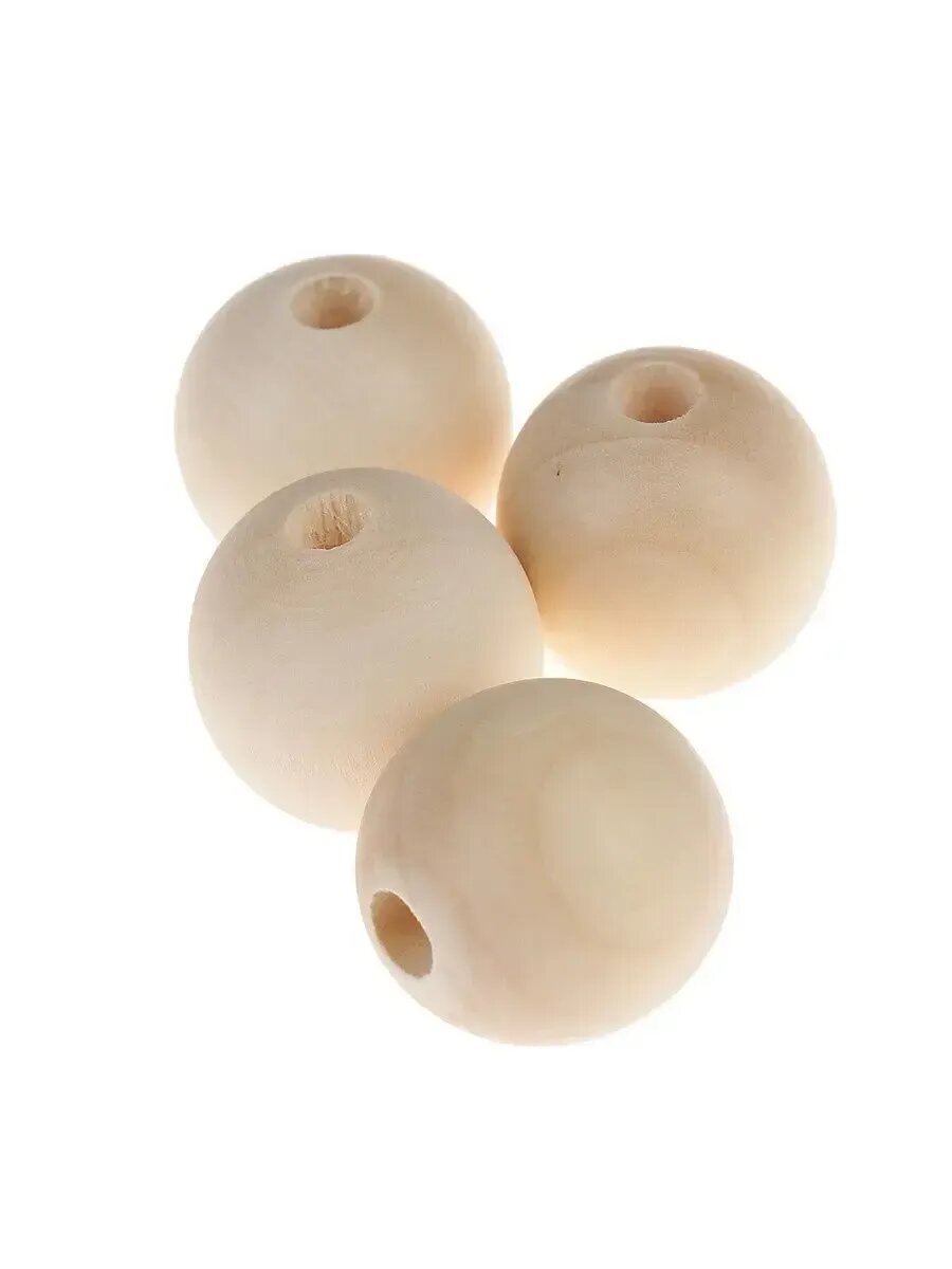 Бусины деревянные без покрытия 4 шт