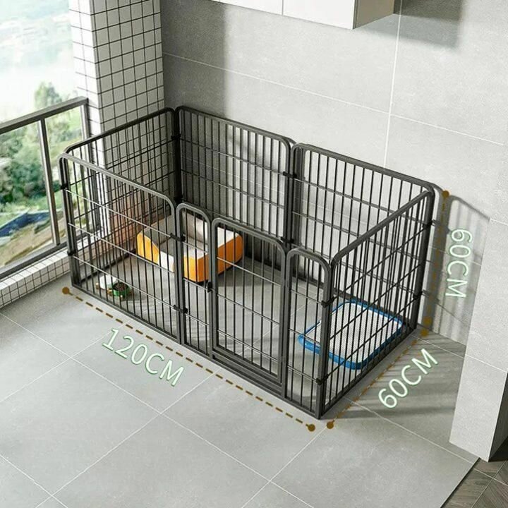 Усиленный вольер для собак, кошек, кролика. Металлическая складная клетка для крупных, средних и мелких пород домашних животных. Уличная будка для щенков и котов. 6 секций.