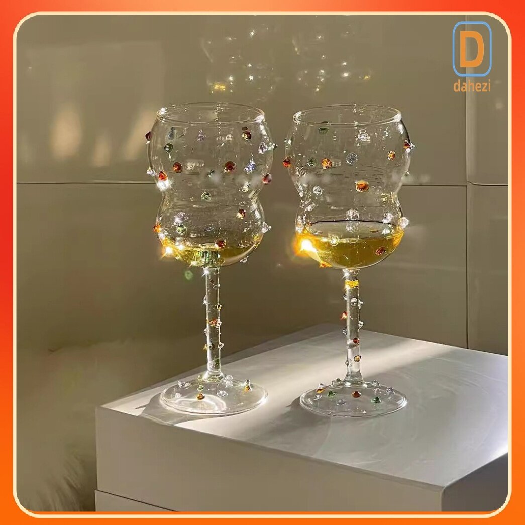 Художественный цветной бокал для вина из драгоценных камней, 1 шт