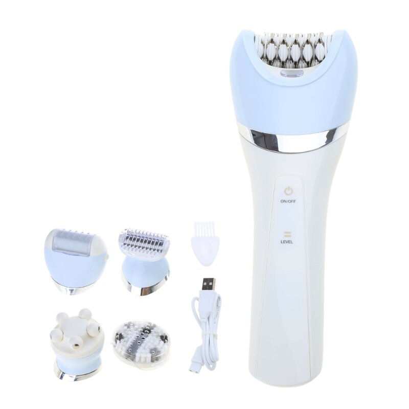 Эпилятор 5 В 1 Электрический Женский Эпилятор Женская Бритва Для Удаления Волос На Ногах И Теле Леди Бикини Триммер Чистка Лица Массаж