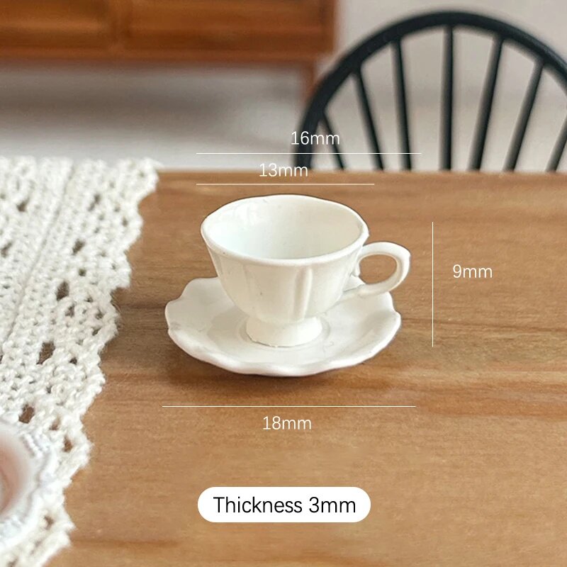 Мини кофейная чашка с блюдцем MINISO, 1/12, Цвет: A2