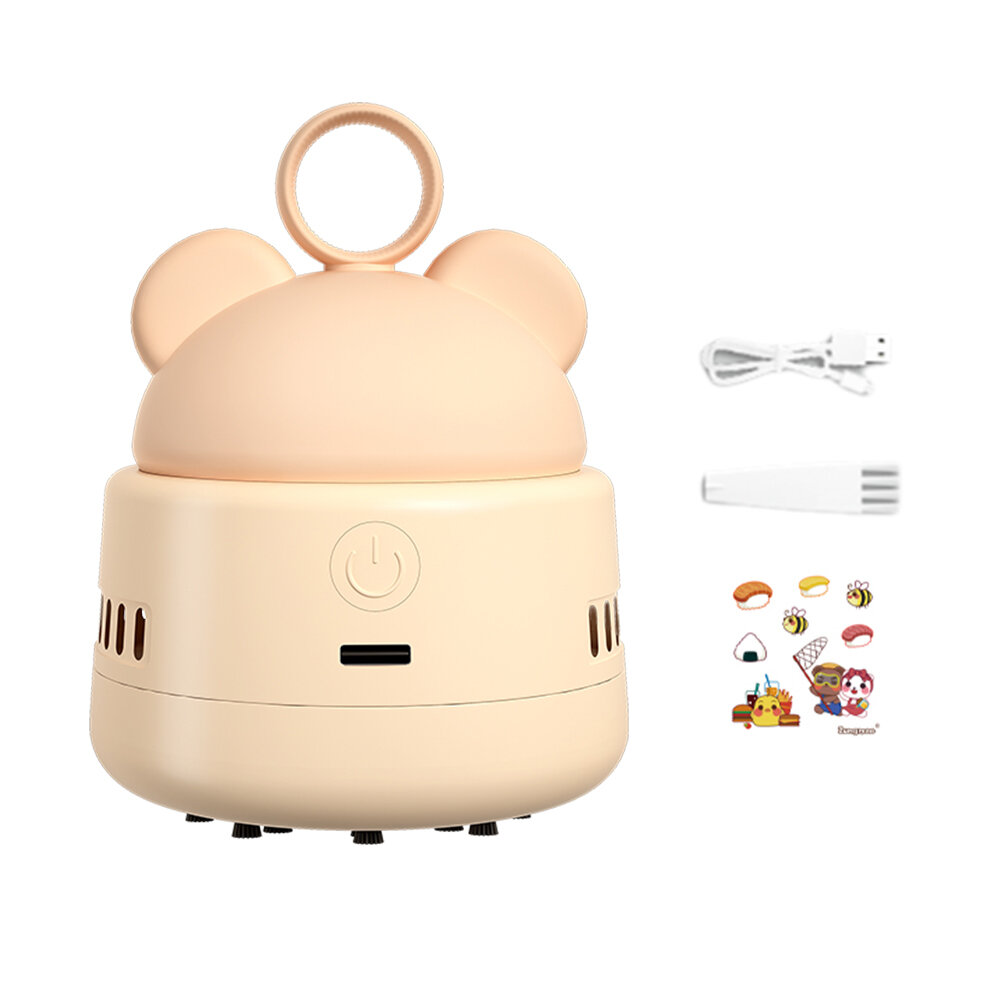 Mini Desktop Vacuum Cleaner Cute Cordless Table Dust Sweeper Cartoon USB Rechargeable Battery Operated for Cleaning Crumbs Hairs Scraps Keyboard Home Office School Car Kids Gifts
