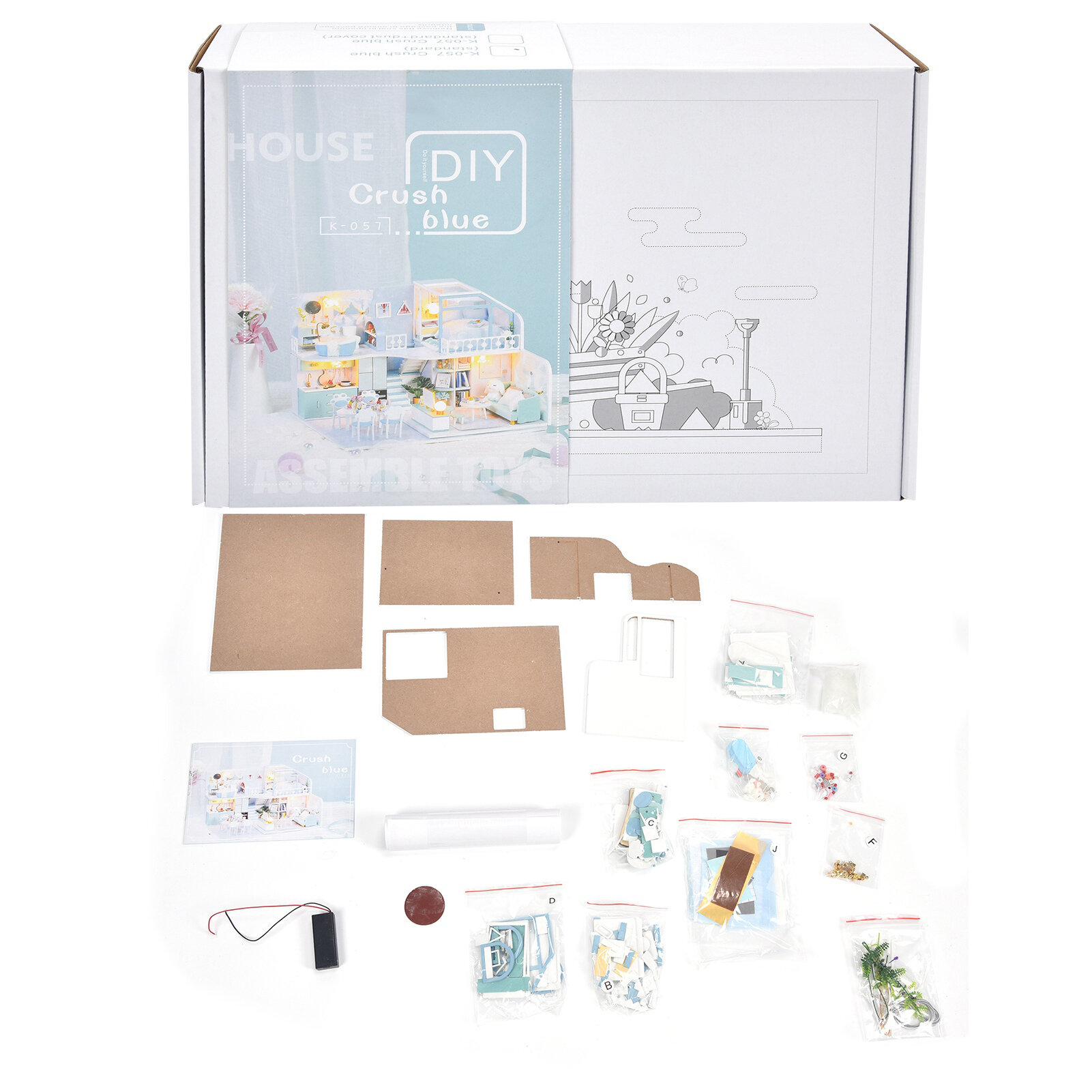 DIY Dollhouse Kit Miniature House Building Kit Birthday Gift for Children Above 14 Years Old