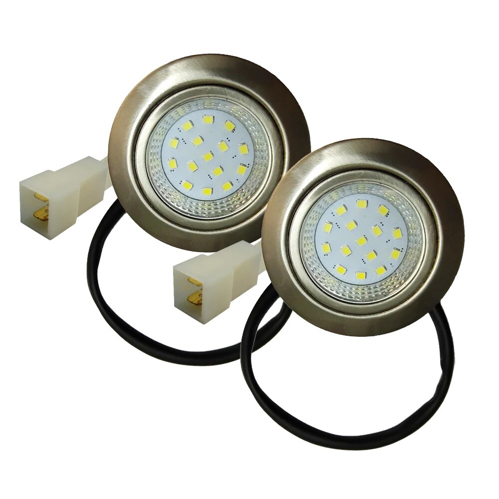 2-х предметная 2-дюймовая 50 мм лампа с отверстием для плиты, вытяжка, 1,5 Вт, 12 В постоянного тока, вытяжка, дымовая вентиляционная лампа, лампа для шкафа, разъем DJ612, Warm White 3000K