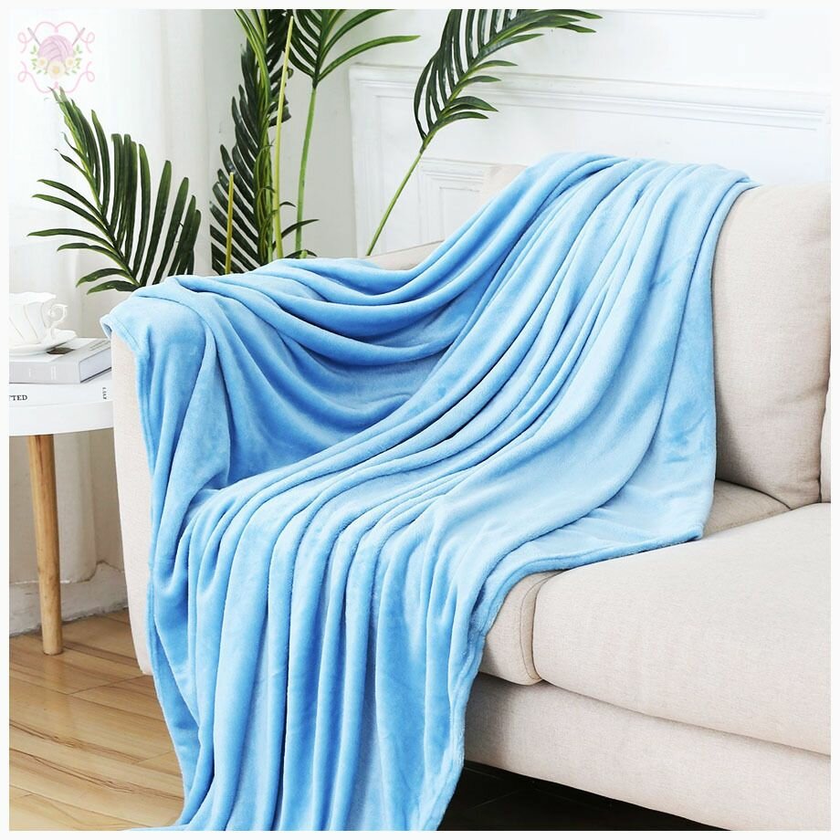 Плед однотонный из фланели, покрывало на кровать, пушистый плед на диван и кресло для сна и отдыха, теплое одеяло, простыня, накидка - мягкий и удобный