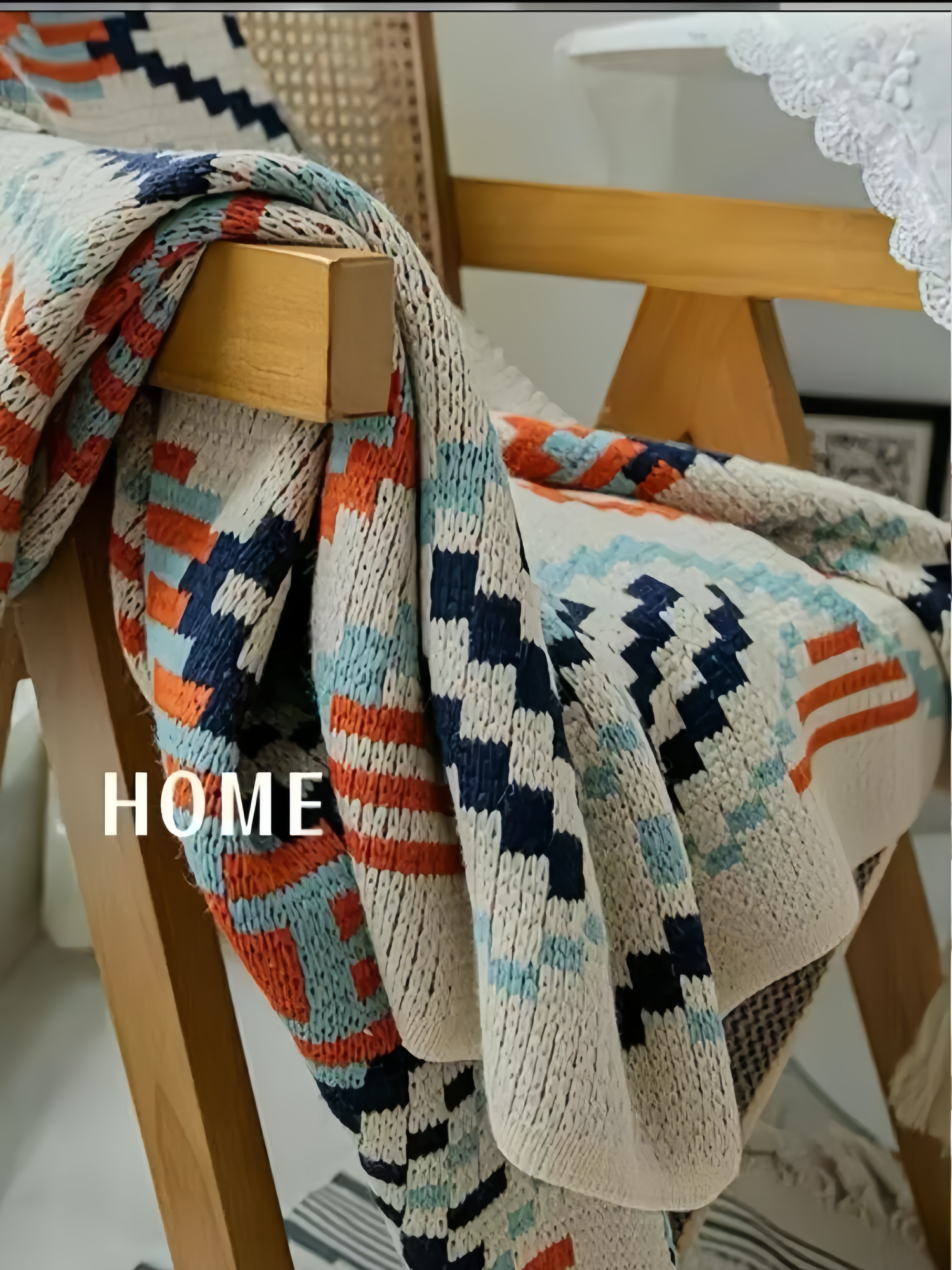 Плед , Шерсть, 130 см х 170 сmBohemian Nordic style office air conditioning blanket knitted blanket