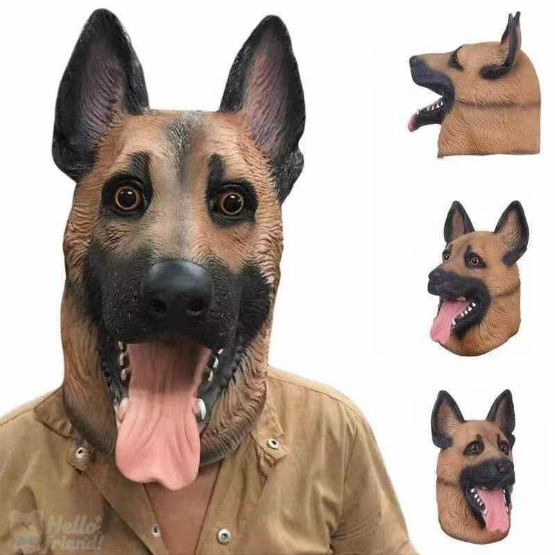 Маска для головы собаки, маска для головы животного на Хэллоуин