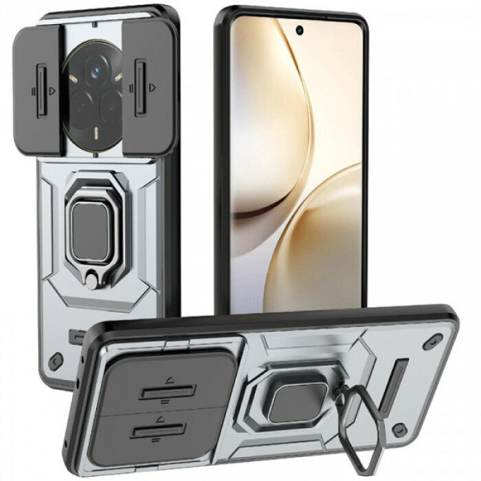 Transformer Ring Holder Противоударный чехол с кольцом и шторкой камеры для Realme 14 Pro 5G