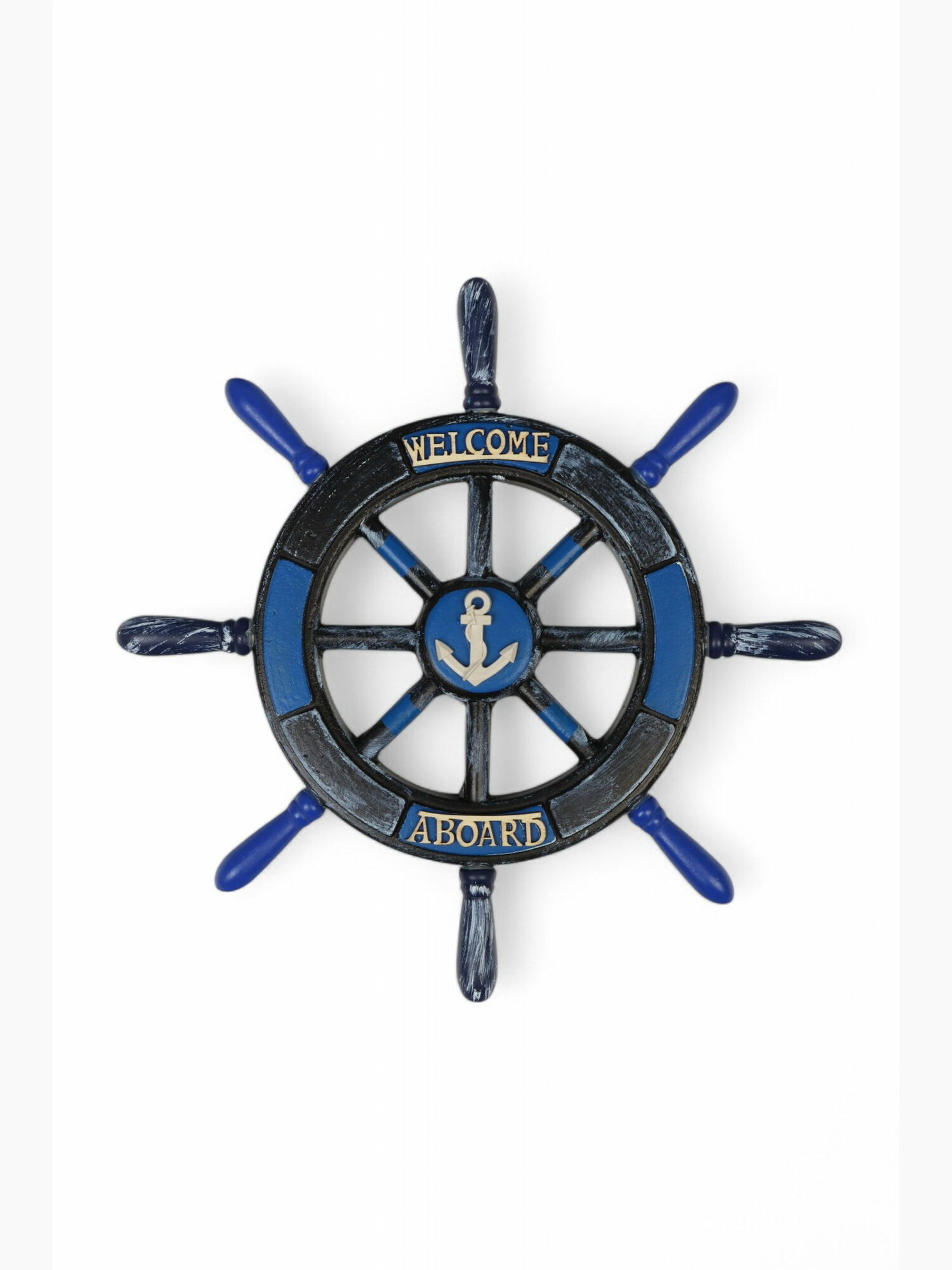 Декор настенный, панно "Штурвал путешественника", 34 см, цвет: коричневый