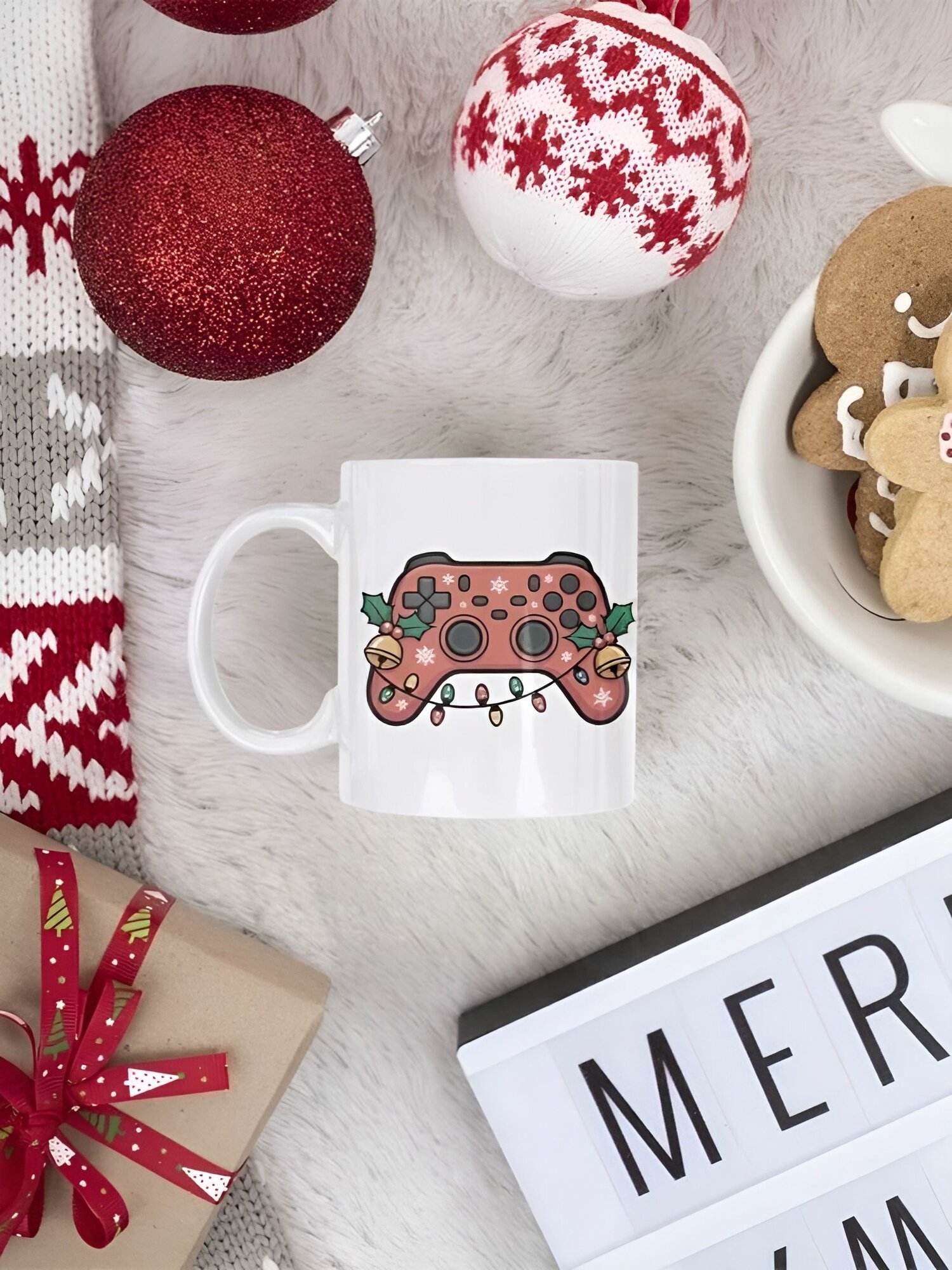 Кружка подарочная для геймера с новогодним рисунком, 330 мл